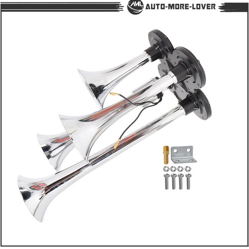 150 db Quad Trumpet Air Horn Kit Semi Train Truck Boat RV LOUD 4 Horns ...