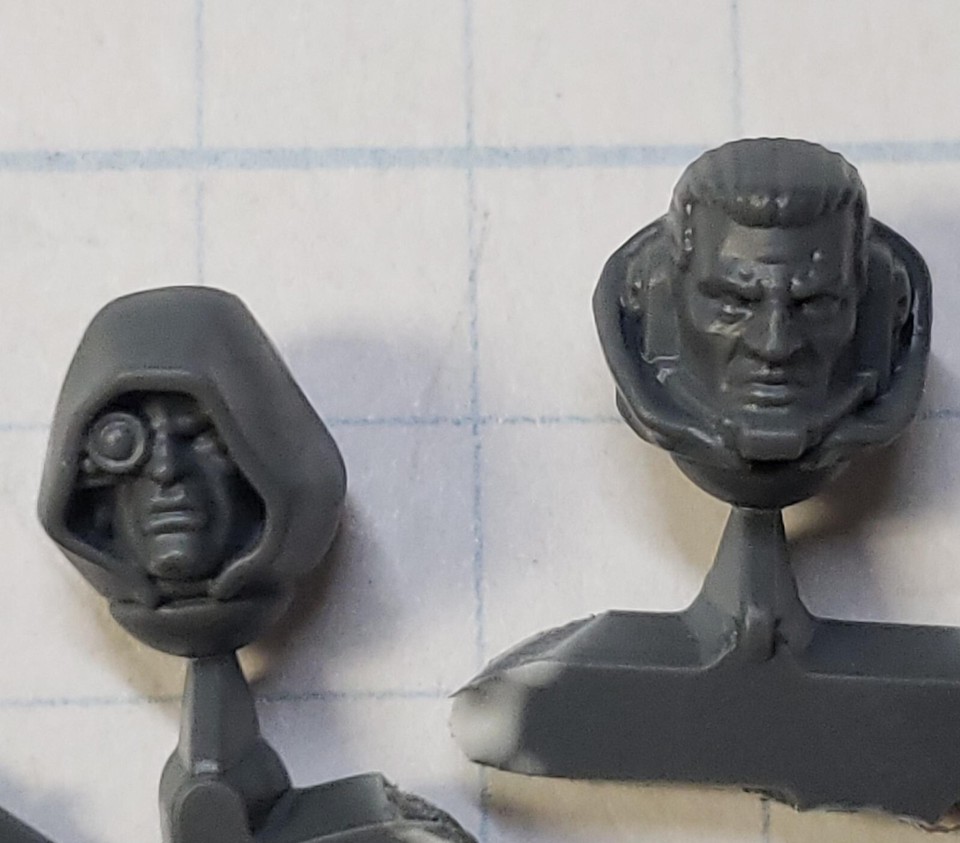 40k Dark Angels Bits Upgrade Hooded Bare Veteran Heads w Optic & Comms ...