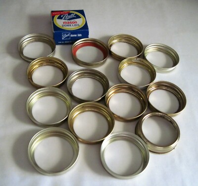 13 Canning Jar Rings used and 5 New Regular Ball Mason Lids. | eBay