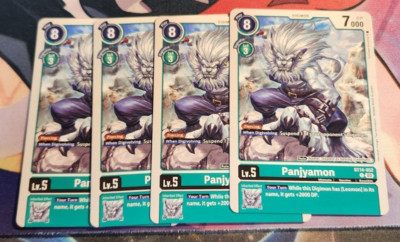 x4 Playset Digimon PANJYAMON BT14-052 Green Common TCG | eBay