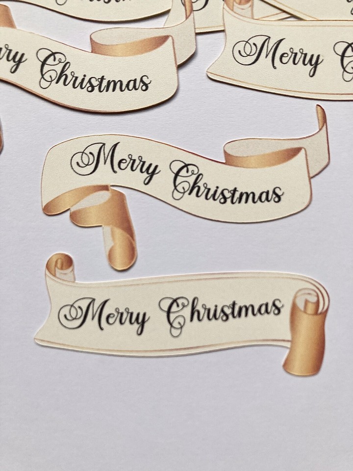 Merry Christmas Sentiments Card Making Banners Card Toppers ...