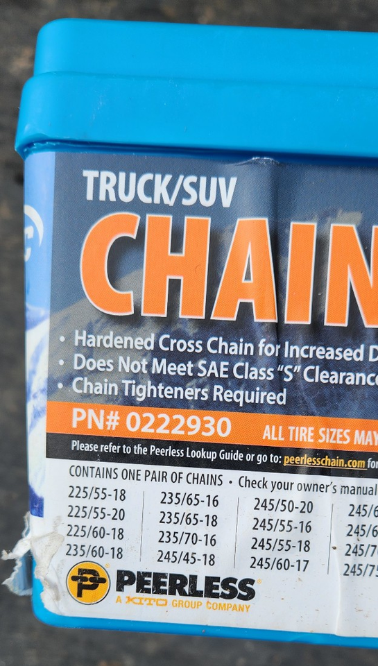 Peerless Chain Company Light Truck / SUV Tire Snow Chains PN0222930 | eBay
