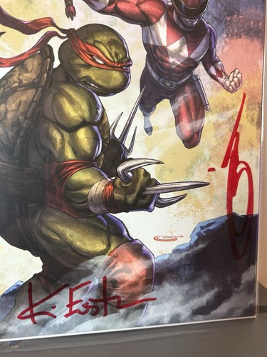 Mighty Morphin Power Rangers TMNT II #4 NM Signed Kevin Eastman & Sajad ...