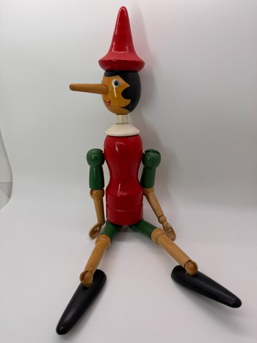 Vintage Wooden Pinocchio String Figure Puppet Marionette Handmade Wood ...