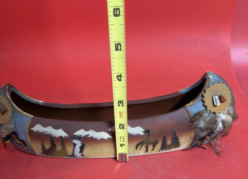 Decorative Canoe Native American Style Feather Southwestern Art | eBay