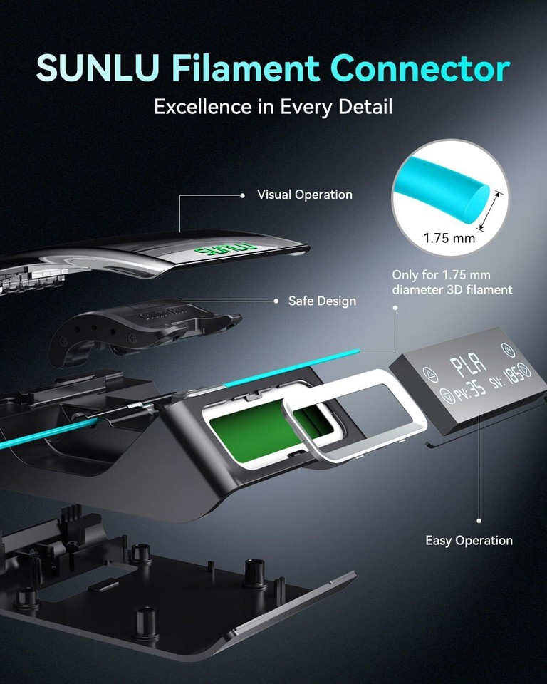 SUNLU Filament Connector Welder Splicer for 1.75mm ABS PLA PETG ASA ...