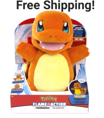 Pokémon Flame Action Charmander AUTHENTIC Interactive Plush Lights ...