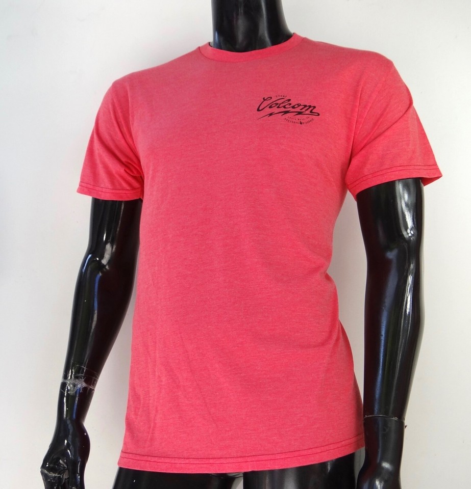 New Volcom Surfing Crew Red Team Classic Mens Sport S/S T Shirt VLC-121 ...