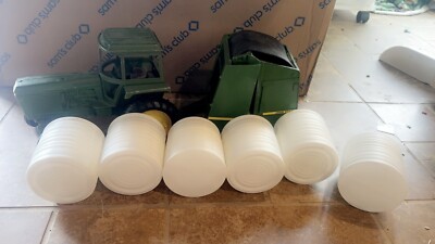 1/16 scale round Wet hay bales - 6 count - farm toy - White - Silage ...