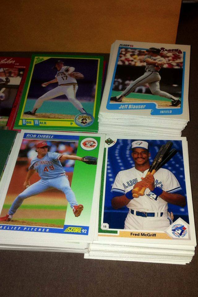 Lot of Various Branded Baseball/Playing Cards; Topps, FLEER, Score, etc ...