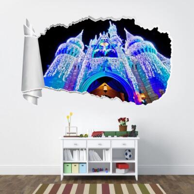 Disney Castle 3D Torn Hole Ripped Wall Sticker Decal Decor Art Mural ...