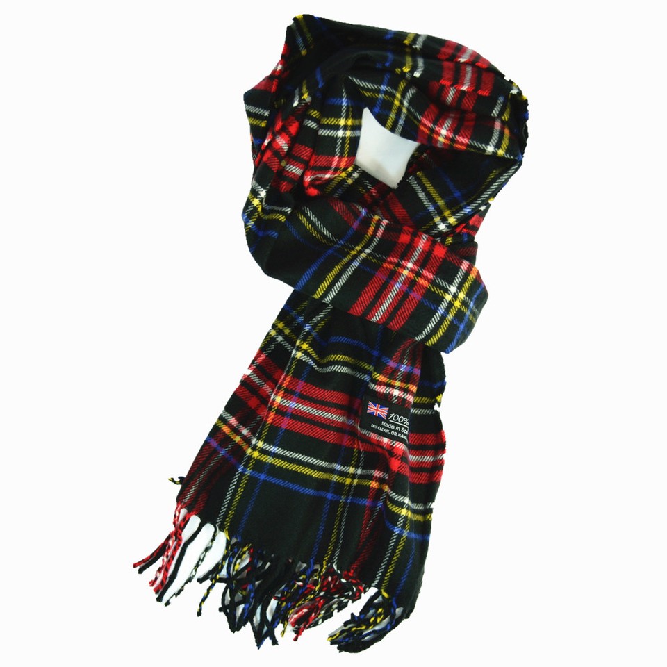 Women Royal Stewart SCOTLAND 100% CASHMERE Scarf Winter Scarves Check ...