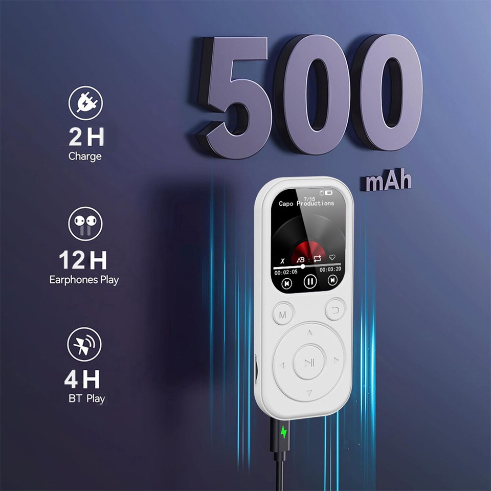 Support 128GB MP4/MP3 Bluetooth Lossless Music Player FM Radio Recorder ...