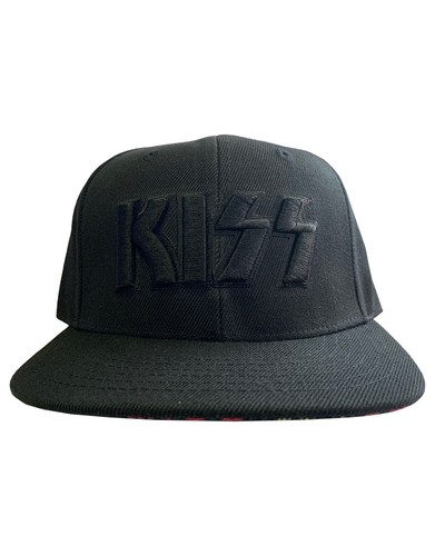 KISS Baseball Cap Neon Faces Band Logo Brim Print new Official Black ...