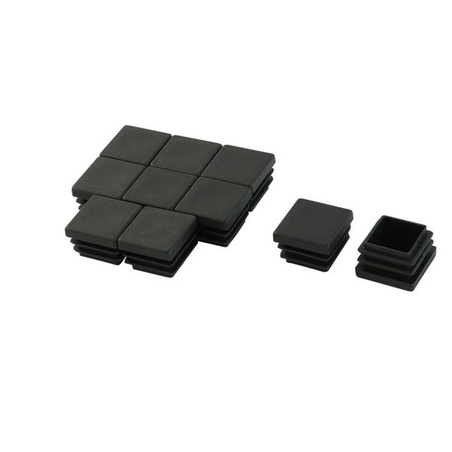 Home Office Plastic Square Tube Inserts End Blanking Black 24mm x 24mm ...