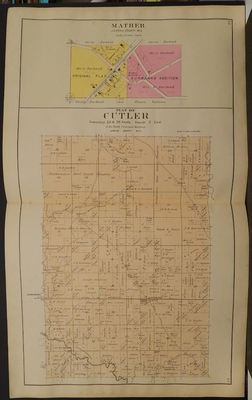 Wisconsin Juneau County Map Cutler Township 1898 Dbl Pg Y10#89 | eBay