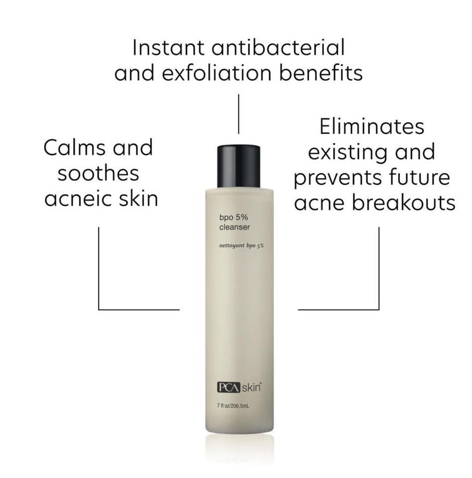 1x PCA Skin BPO 5% CLEANSER 7 fl oz / 206.5 ml Benzoyl Peroxide NIB ...