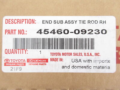 Genuine OEM Toyota 45460-09230 Passenger Outer Tie Rod End Assy | eBay
