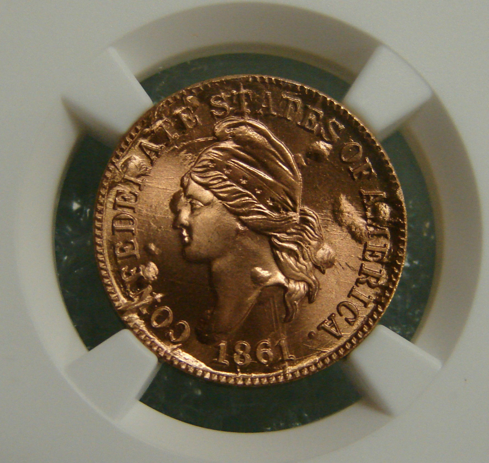 (1961) 1C CSA Bronze, Bashlow Restrike Token, Defaced Dies MS68 Red NGC ...