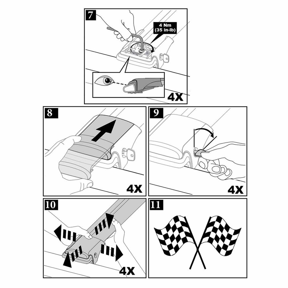 2009-2023 Ford Flex Roof Rack Cross Bars Black Set Luggage Rack Pair To ...
