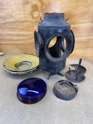 Vtg HADLAN St. Louis 4 Way Railroad Switch Lantern Please Read | eBay
