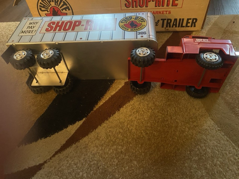 Vintage 3640 SR Steel Marx Shoprite Toy Truck Shop-Rite Tractor Trailer ...
