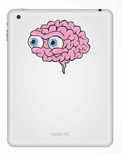 2 x Eyeball Brains Vinyl Sticker iPad Laptop Skateboard Helmet Zombie ...