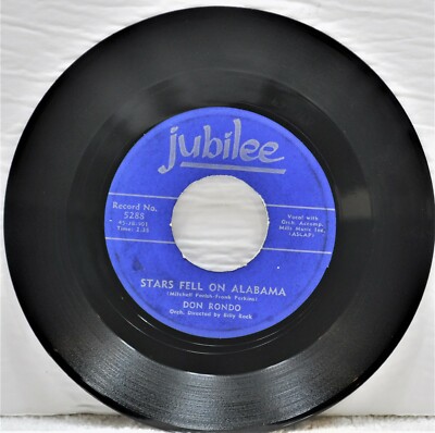 DON RONDO "White Silver Sands / Stars Fell On Alabama" 45 RPM Jubilee ...