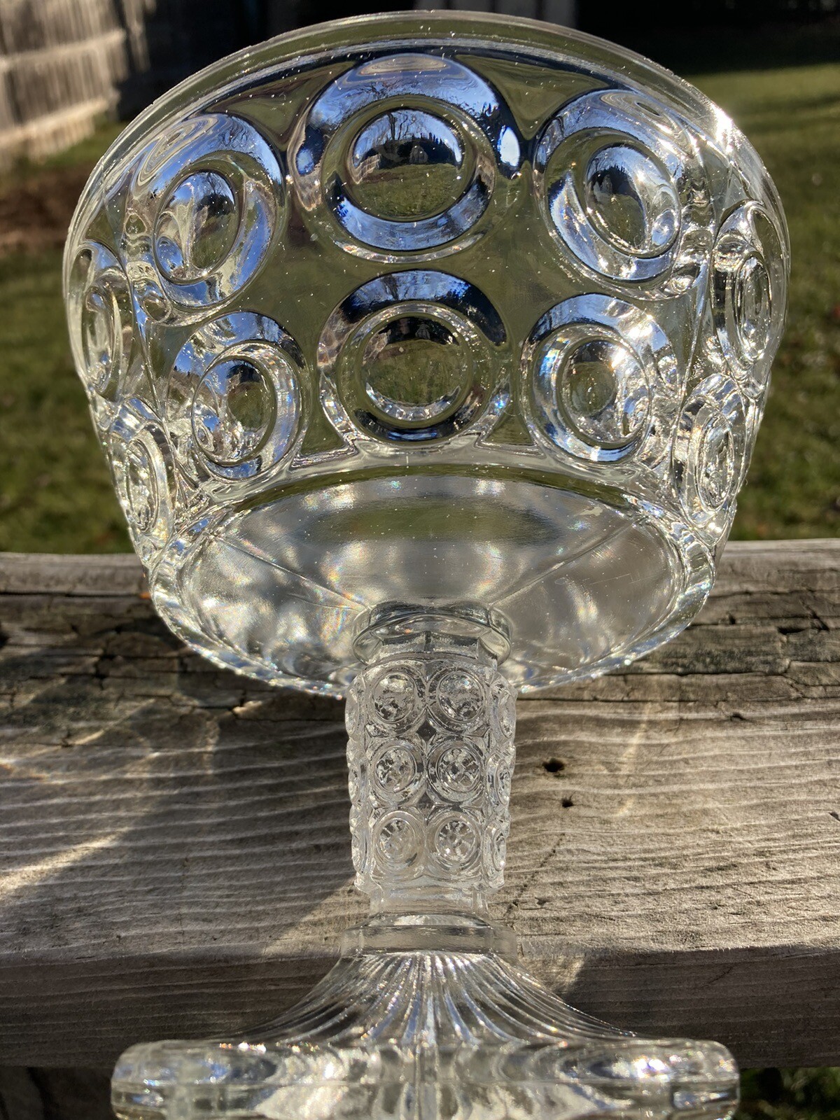 EAPG Flint Glass Giant Bullseye EXCELSIOR Pattern Covered Compote 1850 ...