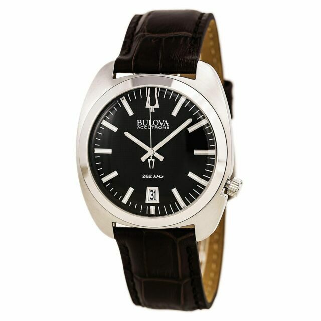 Men's Bulova Accutron II UHF Brown Leather Watch 96B253 for sale online ...