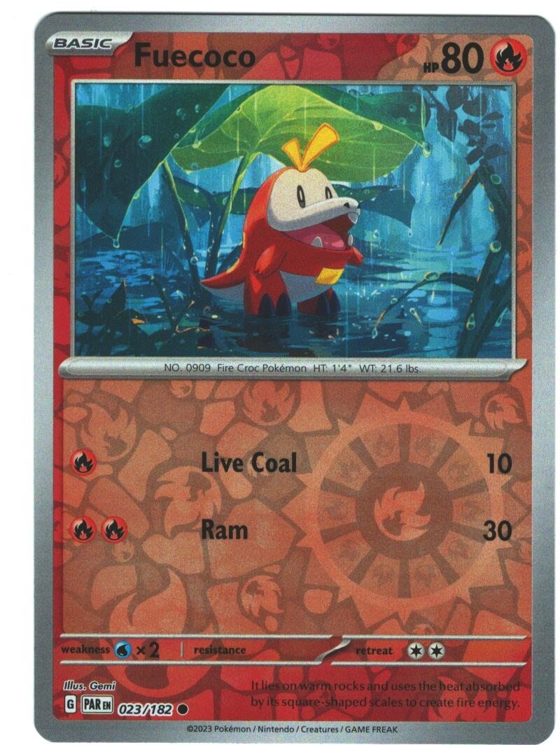 Fuecoco 23/182 Paradox Rift Reverse Holo Common Pokémon TCG | eBay