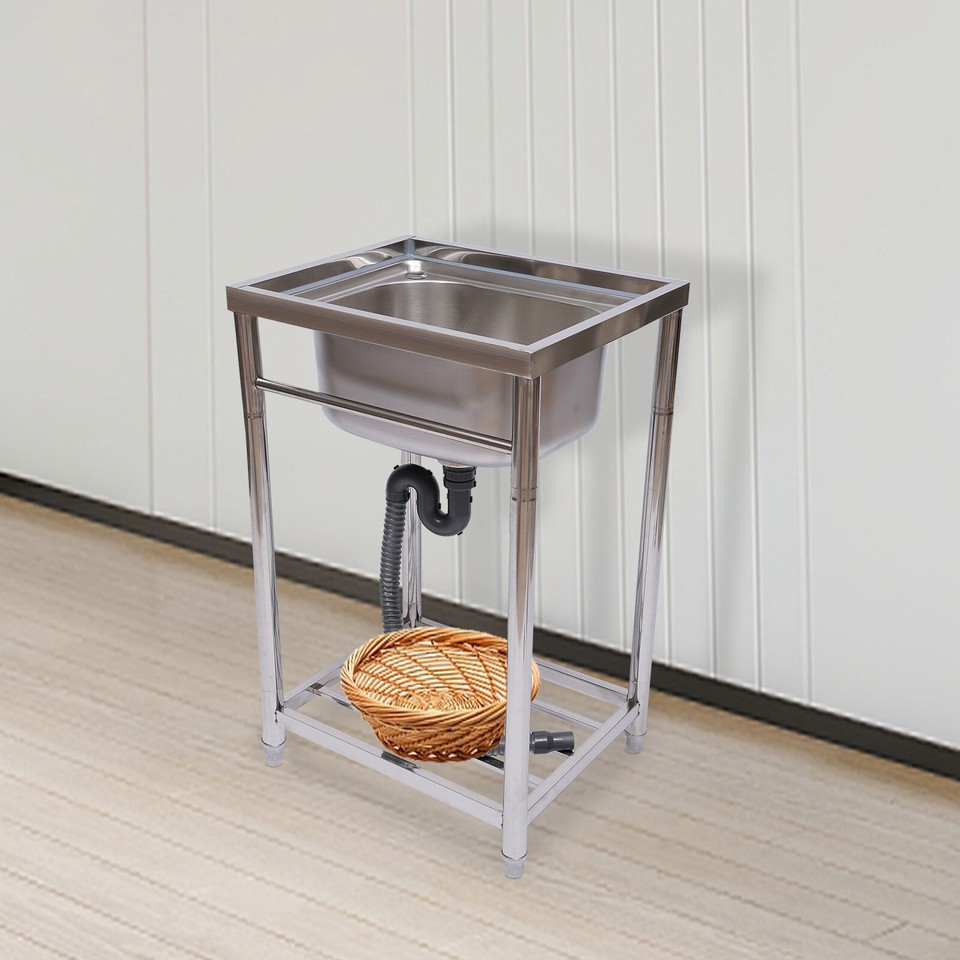 Stainless Steel Commercial Utility Sink Floor-standing Kitchen Single ...