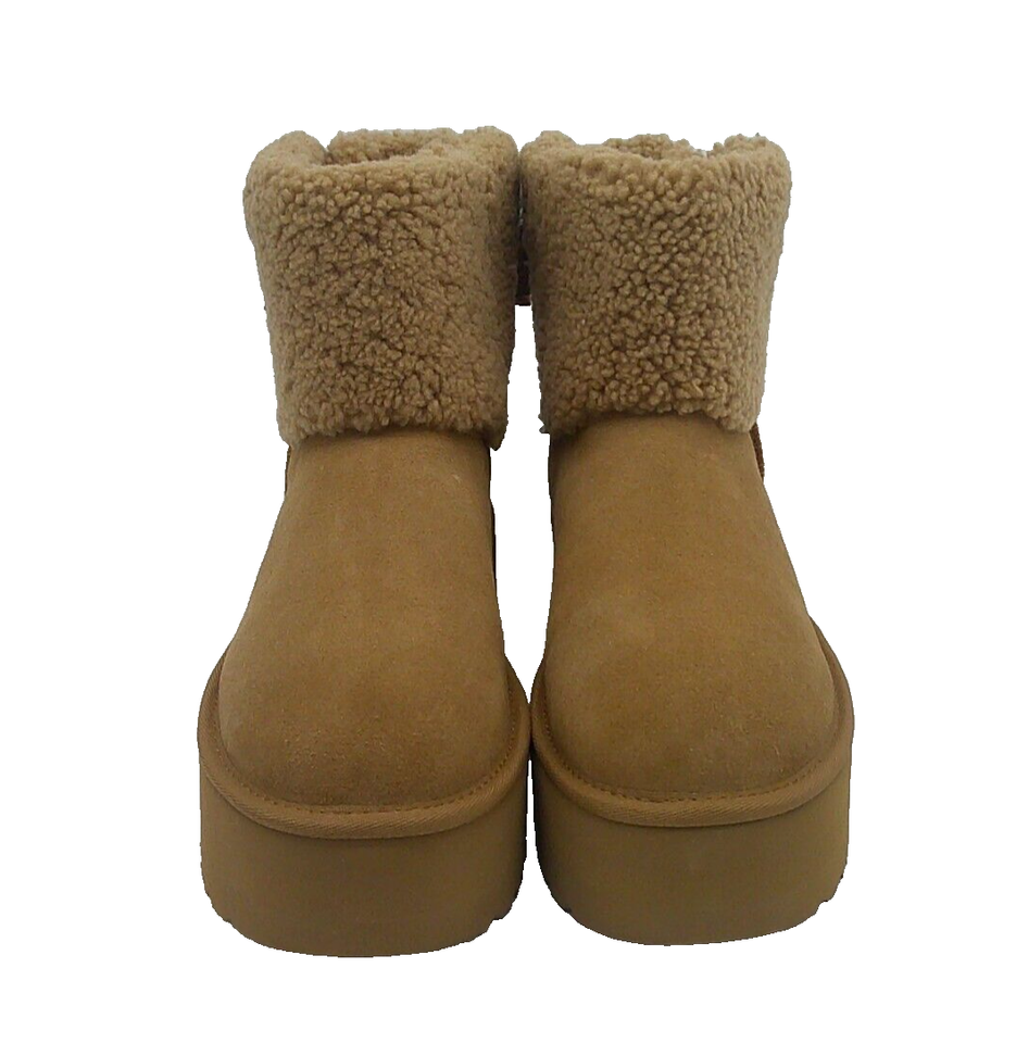 UGG CLASSIC MINI MAXI CURLY PLATFORM WOMEN BOOTS CHESTNUT US 5 /UK 3 ...