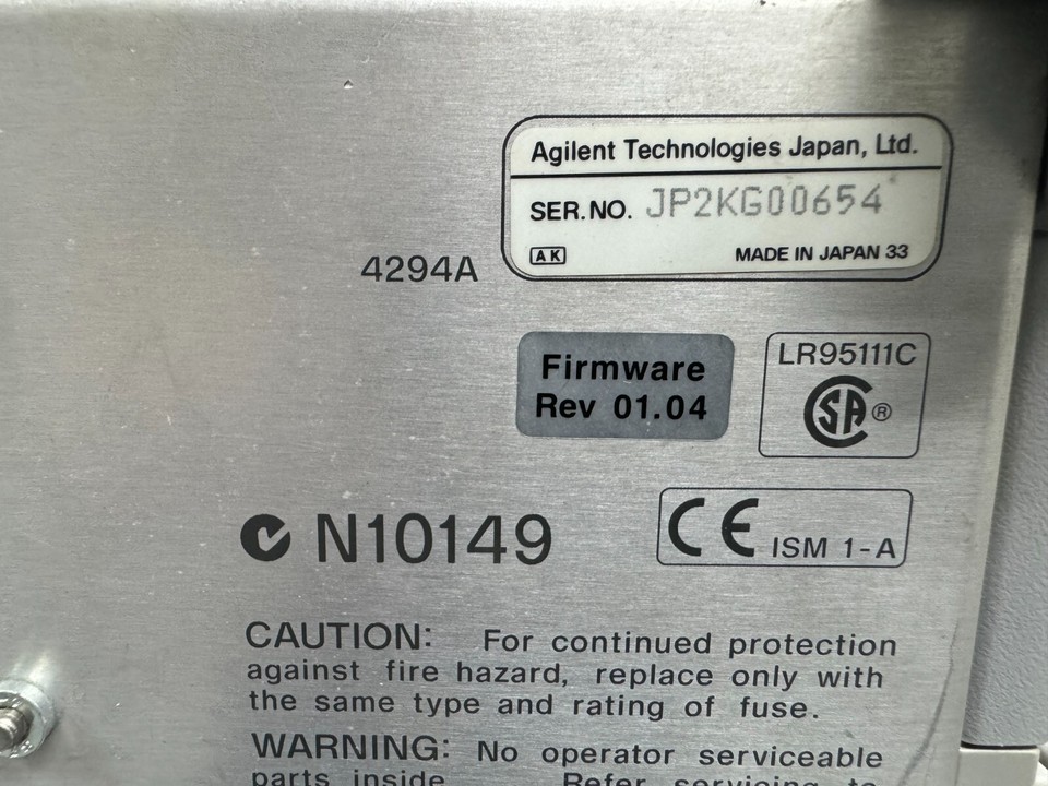 Agilent 4294A Precision Impedance Analyzer, 40Hz - 110MHz | eBay
