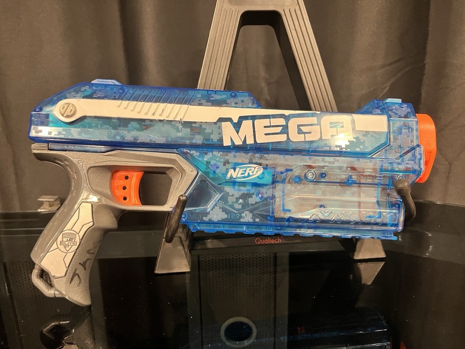 Nerf Bundle Mega Rotofury+Sonic Ice Blue Magnus Blasters–Tested + 16 ...