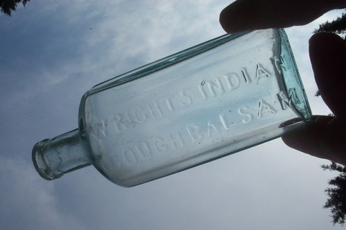 WRIGHTS INDIAN COUGH BALSAM medicine bottle - Antique cough remedy cure ...