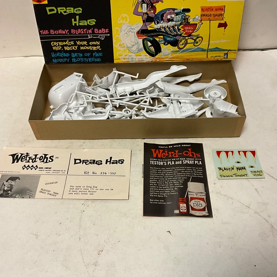 Vintage 1963 Hawk Weird ohs Drag Hag Model Kit Original Rare Hotrod Toy ...