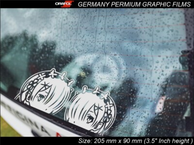 Rem & Ram Cute Re:Zero Anime Peeking Peeker Car Decal Sticker #R01 | eBay