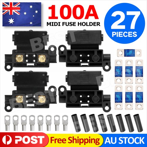 100A MIDI FUSE KIT 4 ANS Holder 7 x 100 AMP Fuses to suit Redarc BCDC ...