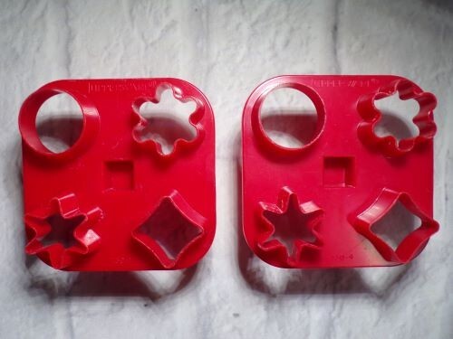 Lot of 2 Tupperware Canape Appetizer Mini Cookie Cutter Pastry Red | eBay