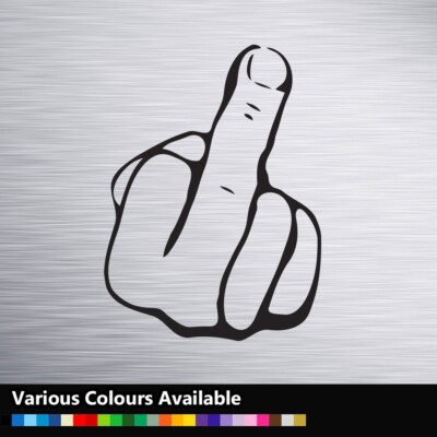 Middle Finger Rude Funny Vinyl Decal Sticker - Car - Window - Bumper ...
