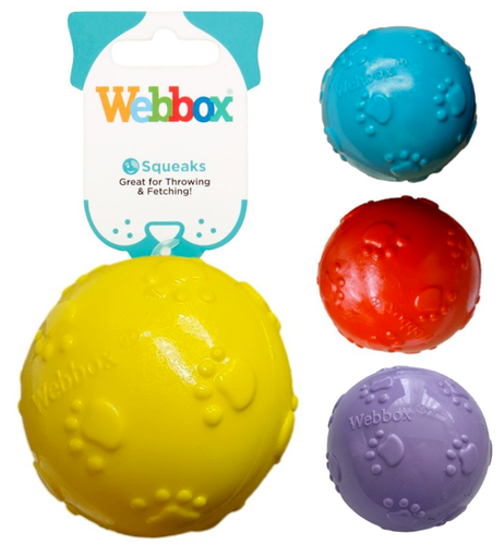Webbox - Squeaky Rubber Dog Balls (4 Pack) | eBay