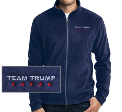 TEAM TRUMP, EMBROIDERED BLUE MICRO FLEECE JACKET , TEAM TRUMP | eBay