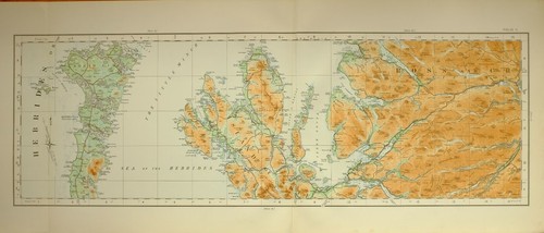 1924 LARGE SCOTTISH MAP HEBRIDES LITTLE MINCH ISLAND OF SKYE ROSS ...