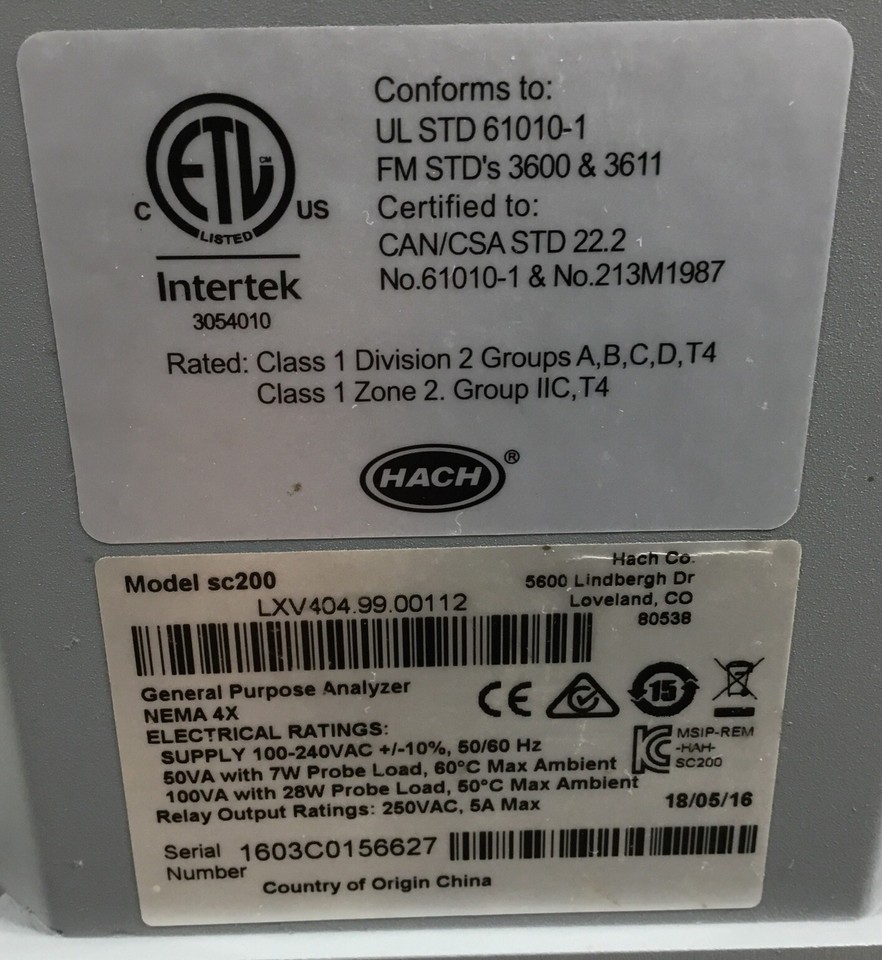 HACH SC200 Universal Digital Controller LXV404.99.00112 5C-19 | eBay