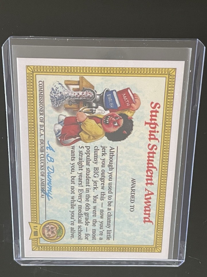 Garbage Pail Kids GPK Card Evil Dead Ted 1a Custom Parody 1/100 | eBay UK