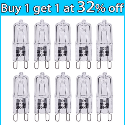 10 X G9 Halogen Bulbs 25W/40W/60W Warm White Filament Lamp Replacement ...