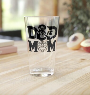 DnD Mom Dungeons & Dragons Gift For Mom RPG Custom Design Pint Glass 16 ...