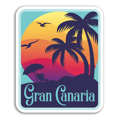 2 x 10cm Gran Canaria Vinyl Stickers - Spain Fun Sticker Laptop Luggage ...