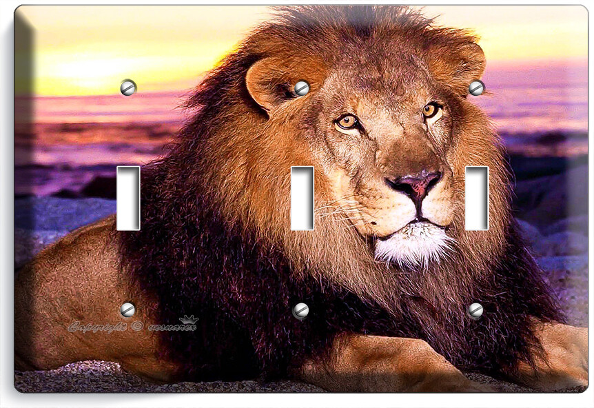 RED AFRICAN LION ANIMAL KING AT SUNSET LIGHT SWITCH OUTLET WALL PLATE ...